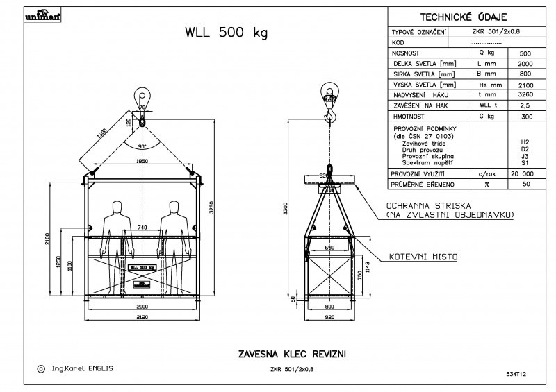 Special access cradles and access safety platforms | UNIMAN Engliš s.r.o.
